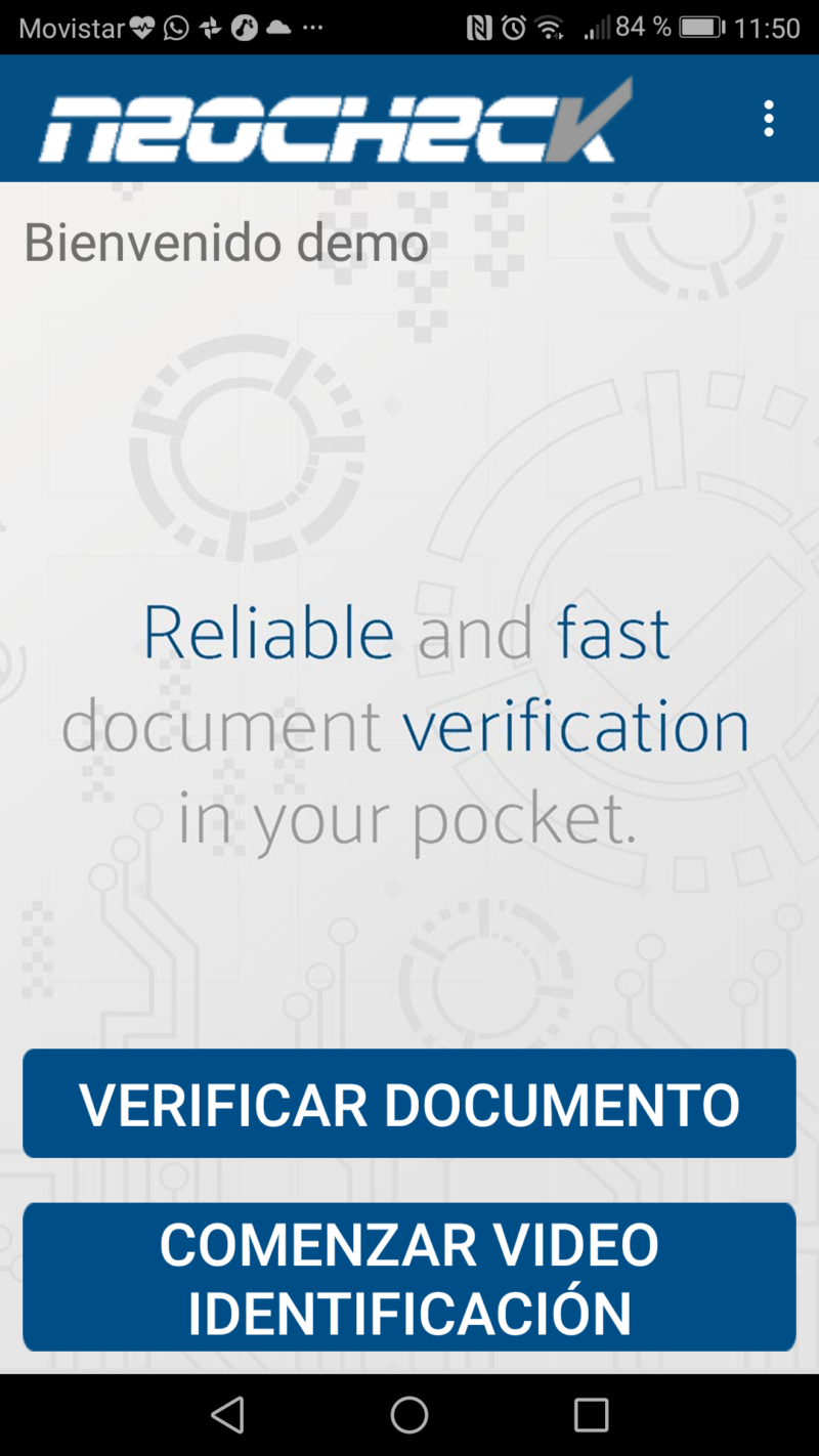 Aplicación mobile verificación de identidad - NeoCheck mobile